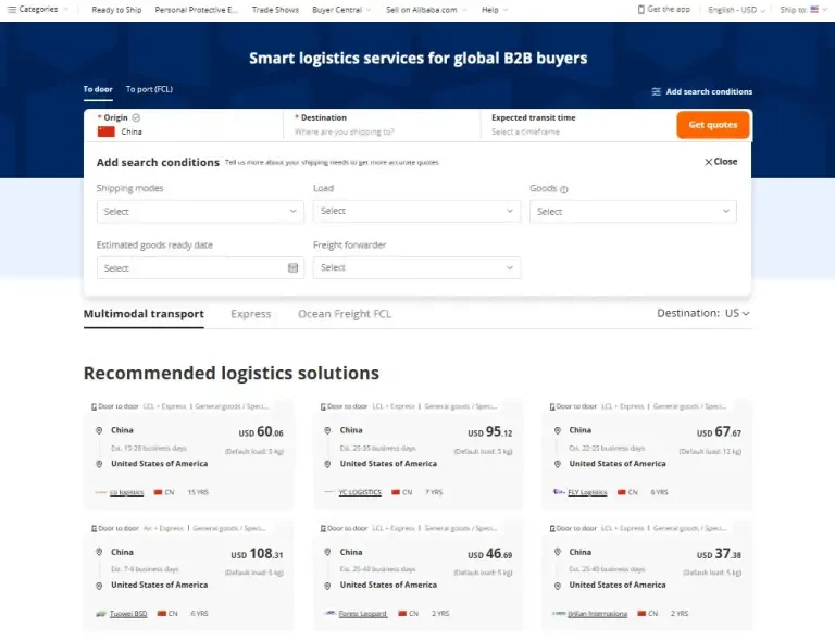 How To Use Alibaba.com Logistics Marketplace