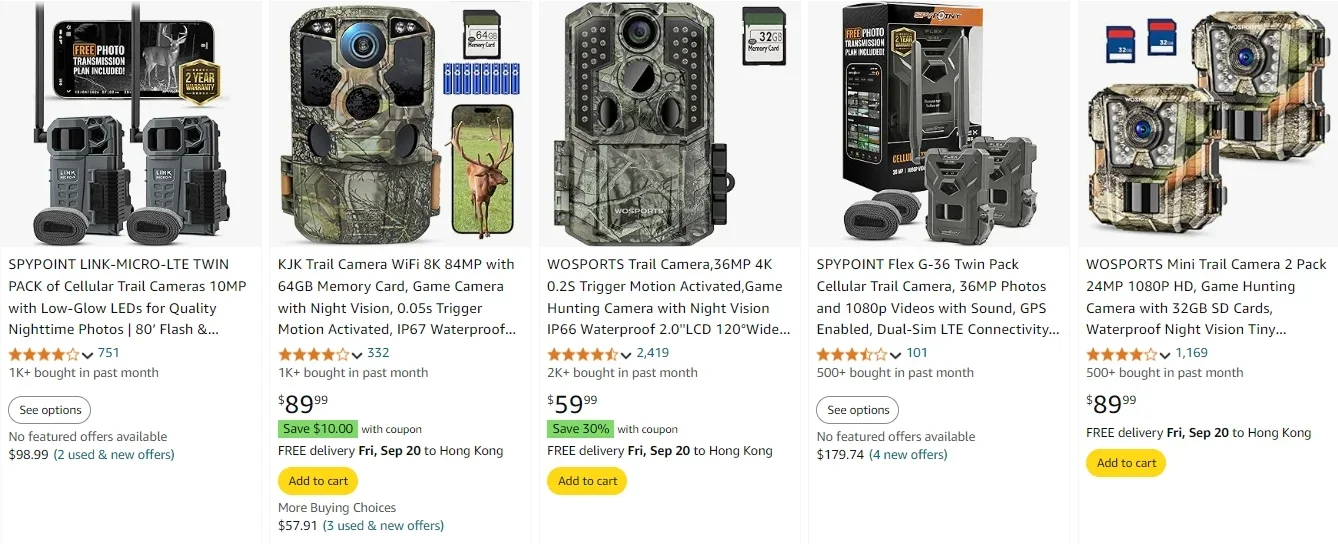 Review analysis of Amazon’s hottest selling hunting cameras in the US