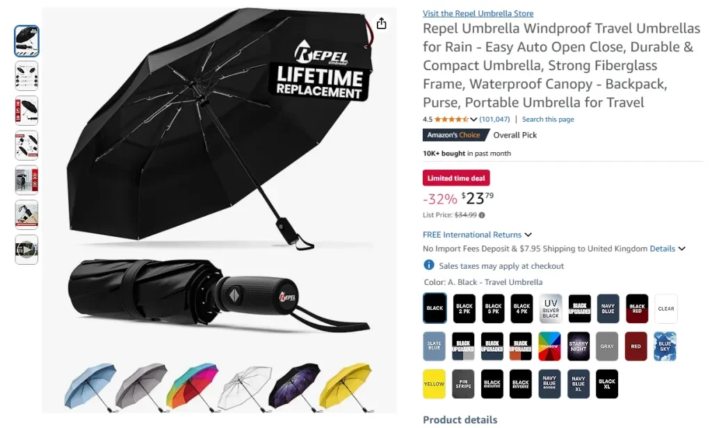 Review Analysis of Amazon’s Hottest Selling Umbrellas in the UK in 2025
