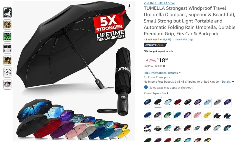 Review Analysis of Amazon’s Hottest Selling Umbrellas in the UK in 2025