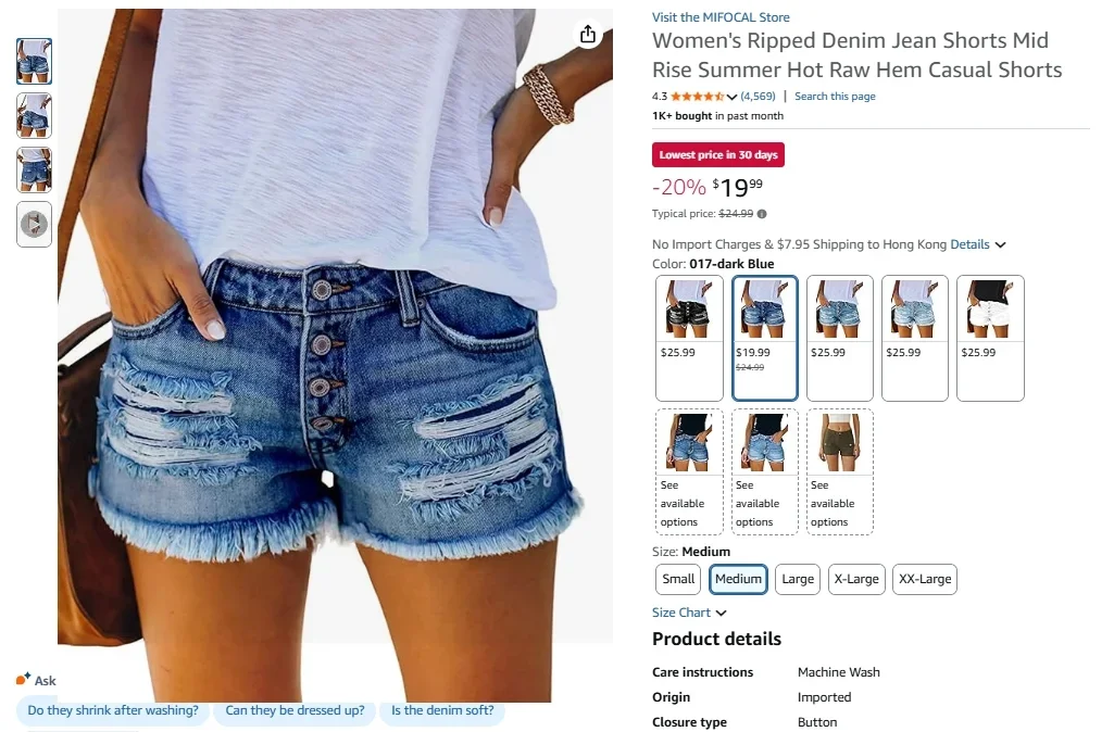 Review Analysis of Amazon’s Hottest Selling Women’s Denim Shorts in the ...