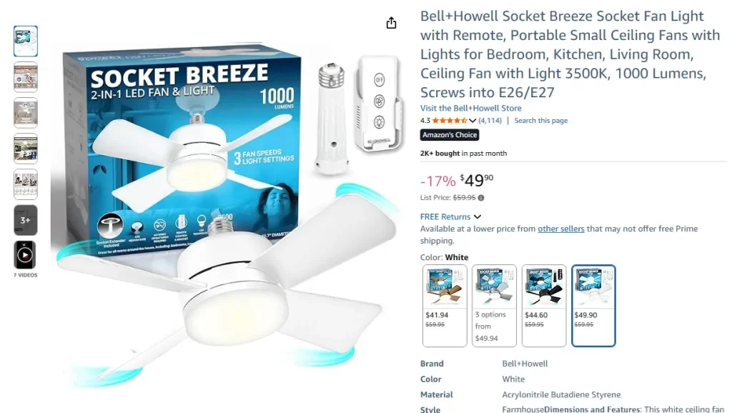 Rezensionsanalyse der meistverkauften Deckenventilatoren von Amazon in ...