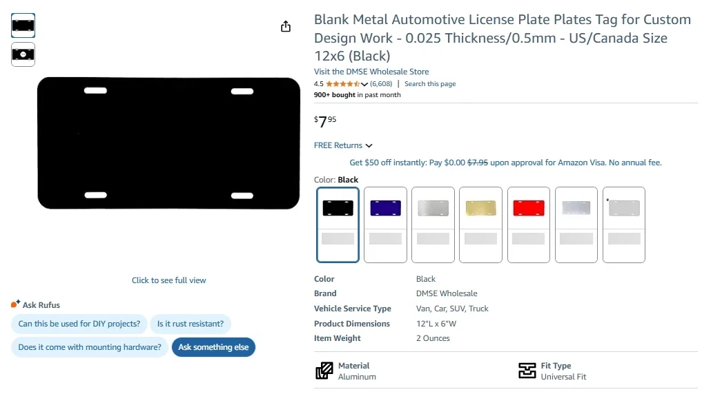 Review Analysis of Amazon’s Hottest Selling Car License Plates in the US