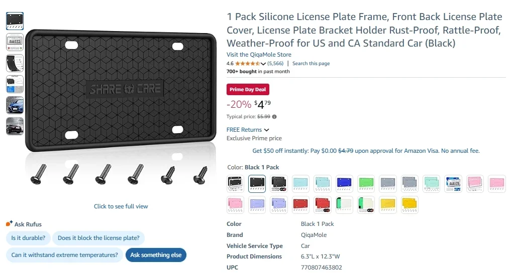 Review Analysis of Amazon’s Hottest Selling Car License Plates in the US